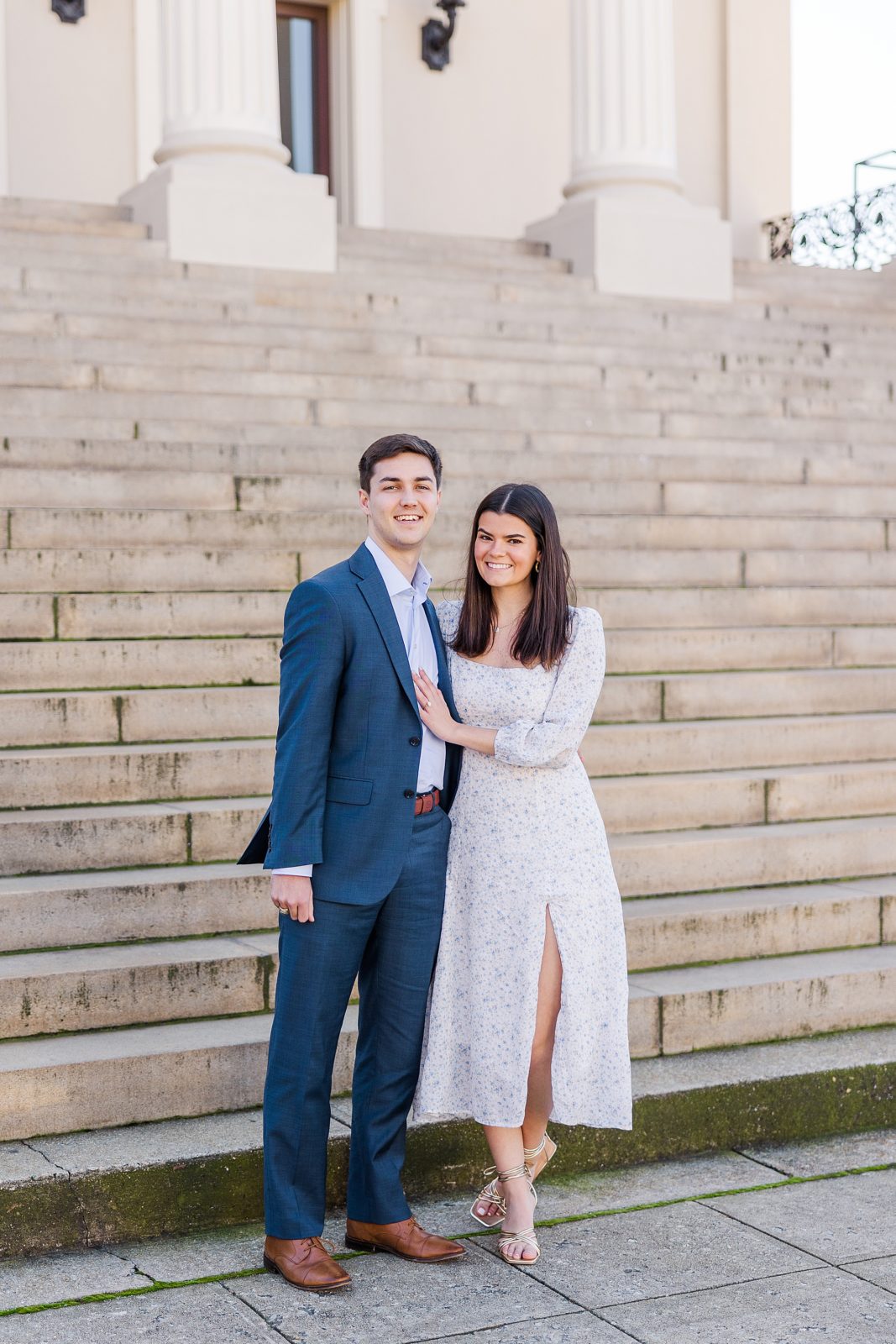 Addie & Caleb | Winter Engagement Session Downtown Greenville ...